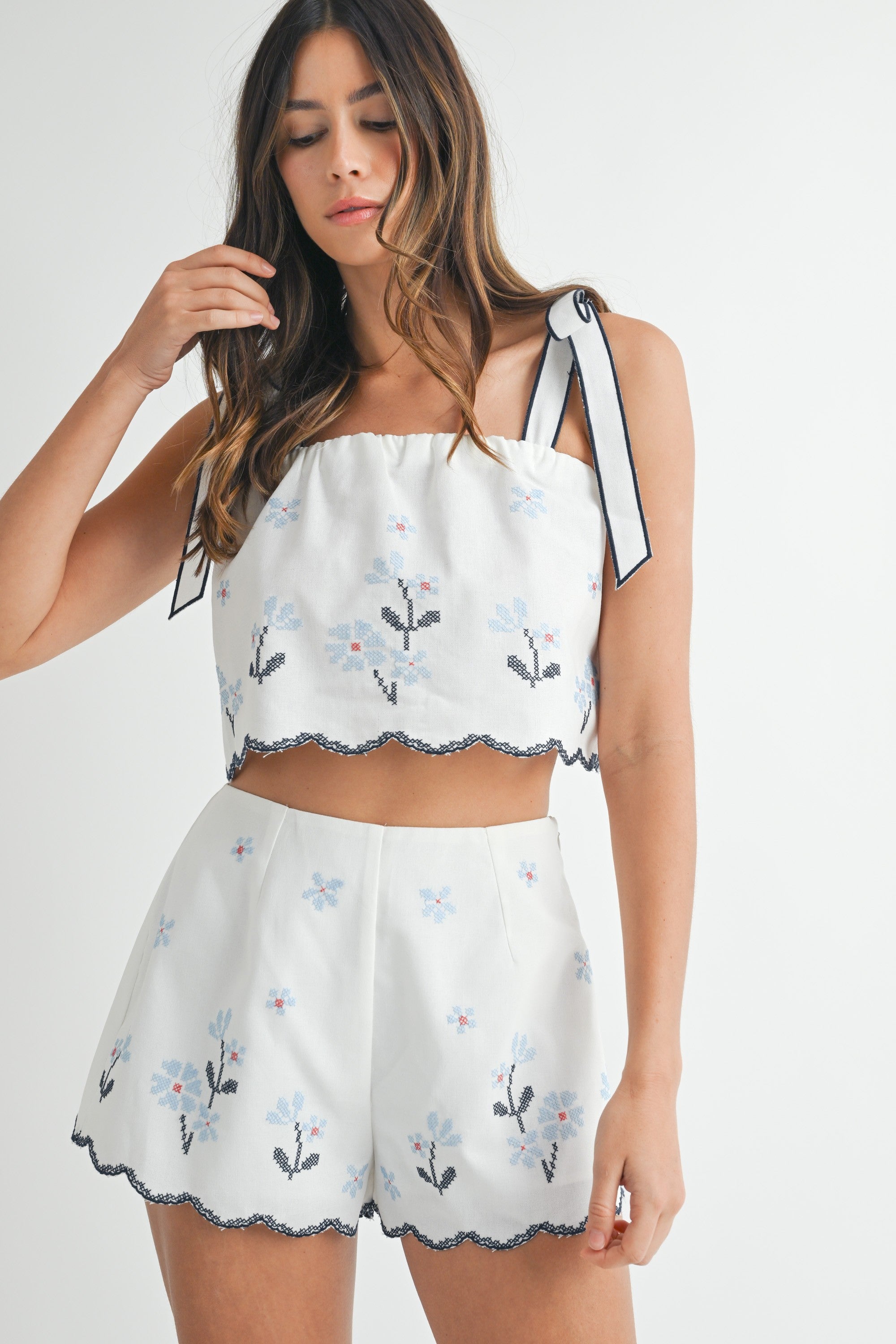 Birdie Embroidered Short and Top Set – Rivet Collective